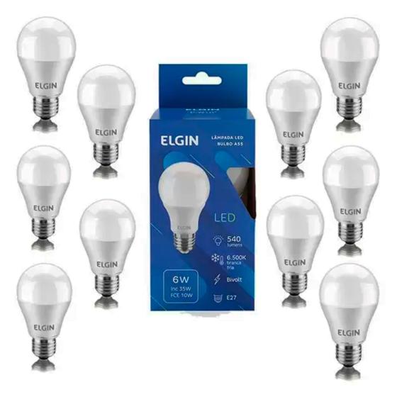 Kit 10 Lâmpadas Led 6w 6.500k Certificada Pelo Inmetro Elgin - Lâmpada ...