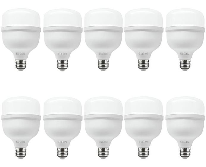 Kit 10 Lâmpadas Led Super Bulbo 20w Alta Potência Bivolt Branco Frio Elgin - Lâmpada de LED ...