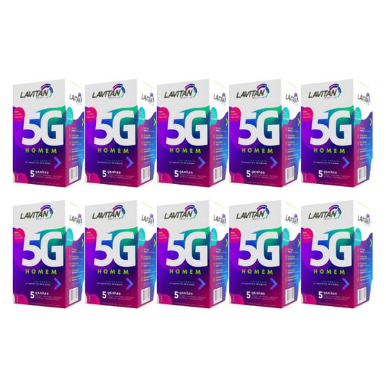 Kit 10 Lavitan 5G Homem 60 Cápsulas Cada Multivitamínico Energia Imunidade Vitalidade ...