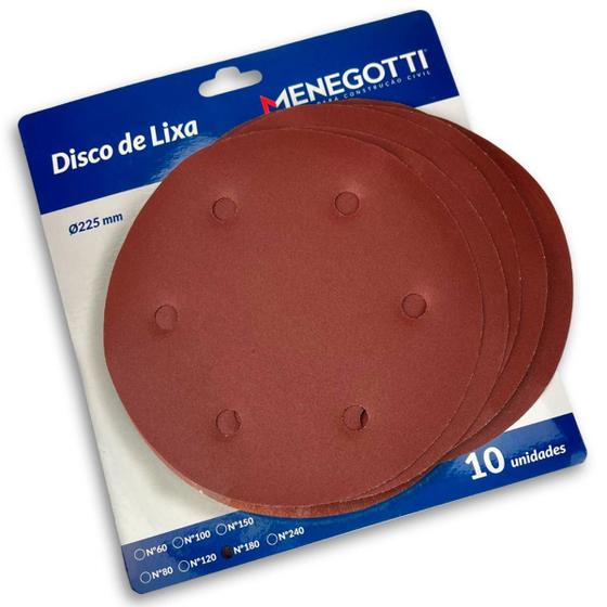 Kit 10 Lixas 225MM Menegotti Para Lixadeira Girafa MLP710H e MLP750 ...