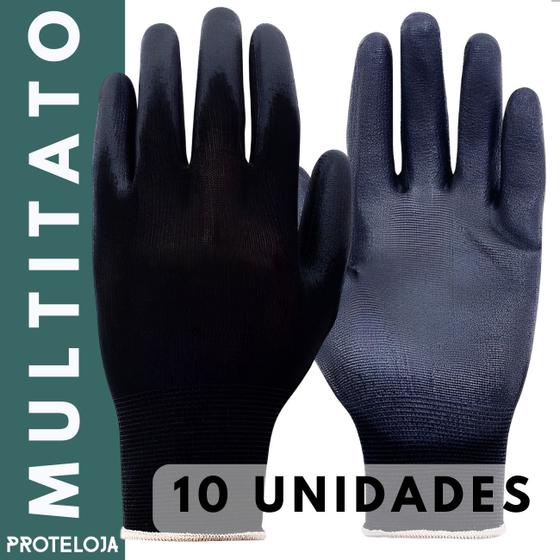 Kit 10 luva pu multitato volk de segurança com pu preta Indústrias ...