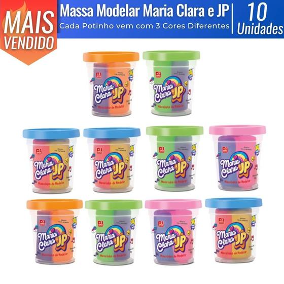 Kit 10 Massa de Modelar Massinha Colorida Maria Clara e JP Slime 3 ...