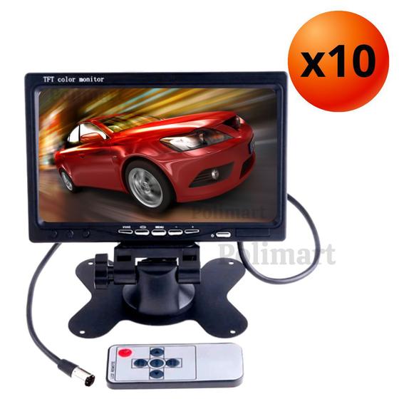 Kit 10 Monitores 7" Veicular Tela LCD Portátil Analógico 10U - TFT ...