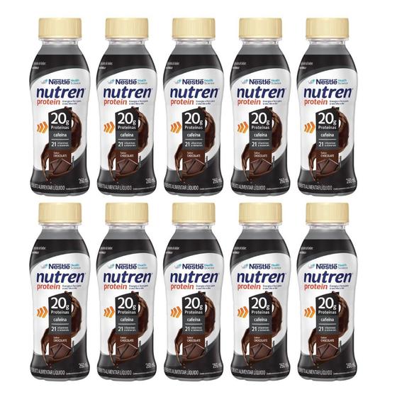 Kit 10 Nutren Protein Chocolate Suplemento Alimentar 260ml ...