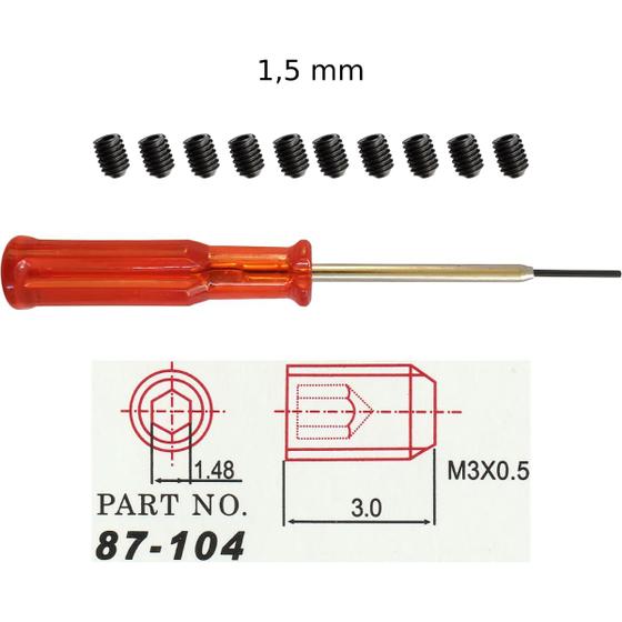 Kit 10 Parafusos E 01 Chave Allen 1,5 mm Máquina De Costura - GOLDEN ...