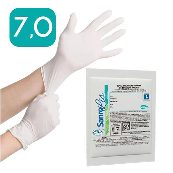KIT 10 pares de luvas estéreis 7,0 Sanro - Luva de Procedimento ...