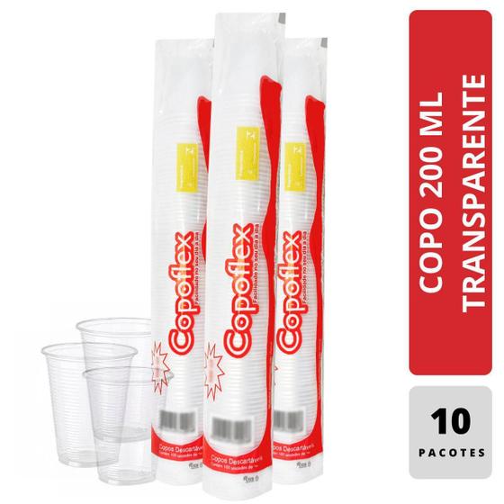 Kit 10 Pct Copo 200 Ml Transparente Ps Descartável C/100 - Copoflex ...