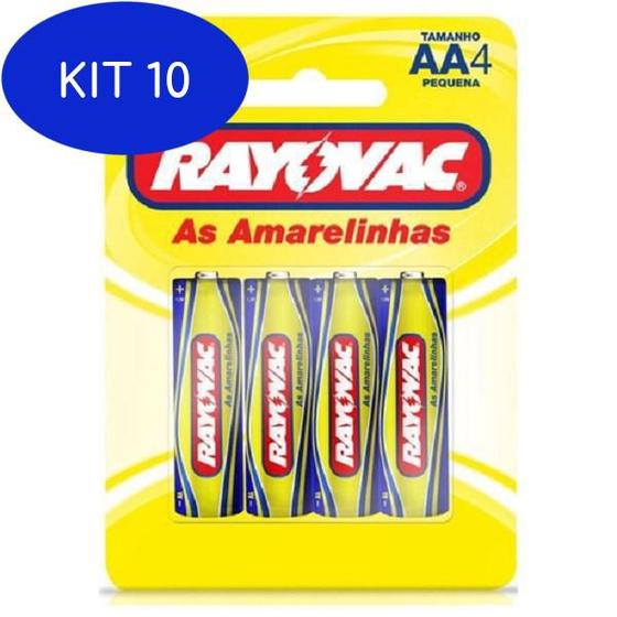 Kit 10 Pilha Rayovac Amarelinha Pequeno Aa Com 4 - Energizer Brasil ...