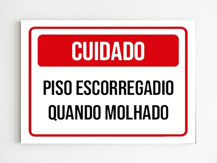 kit 10 placas aviso cuidado piso escorregadio quando molhado - Mago das ...