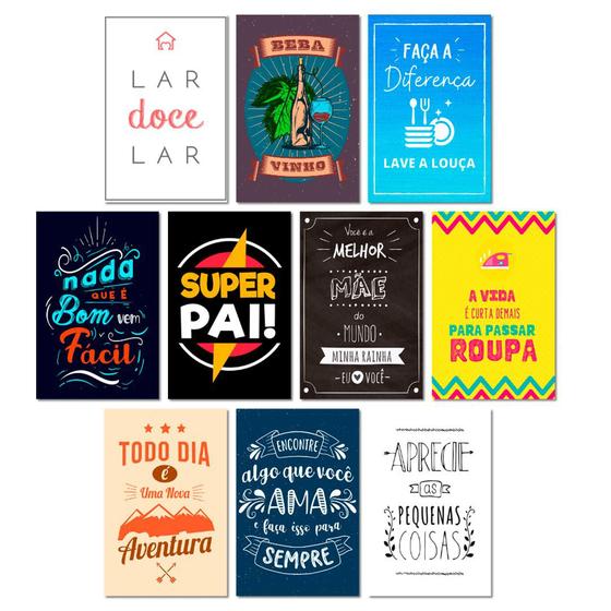 Kit 10 Placas Decorativas Frases Motivacionais 20x30 cm Mdf - Art Print ...