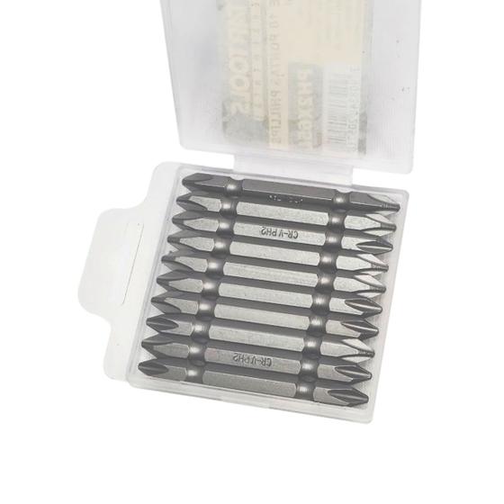 Kit 10 Ponteiras Duplas Phillips PH2X65L Para Parafusadeira StarTools ...