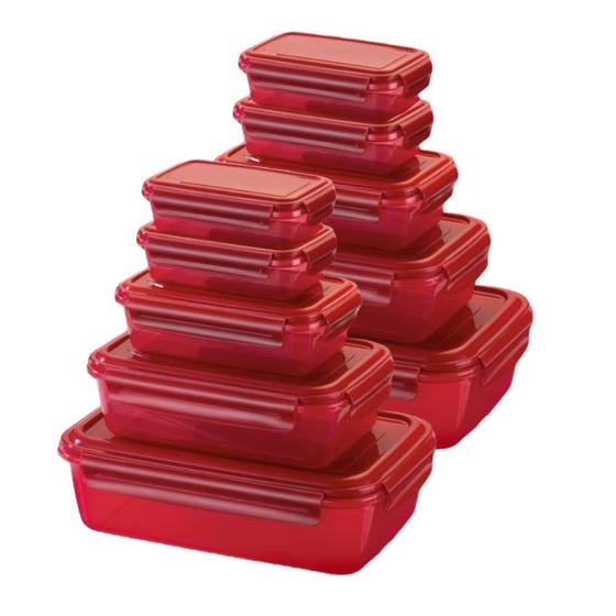 Kit 10 Potes de Plástico Translúcido Com Travas Laterais - Plásticos ...