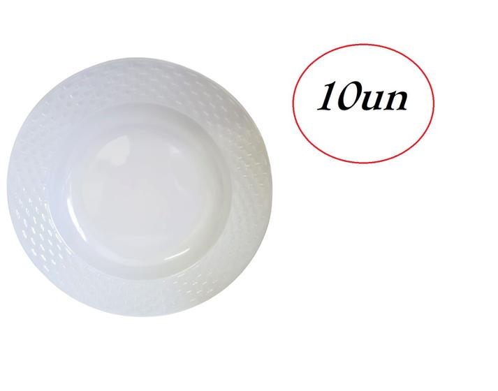 Kit 10 Prato Plástico De Melamina Branco Refeição Raso 25cm - ARCÓLOR ...