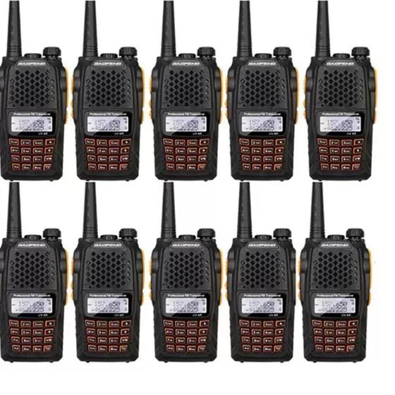 Kit 10 Radios Walk Talk Dual Band Uhf Vhf Fm Baofeng Uv-6R - Walkie ...