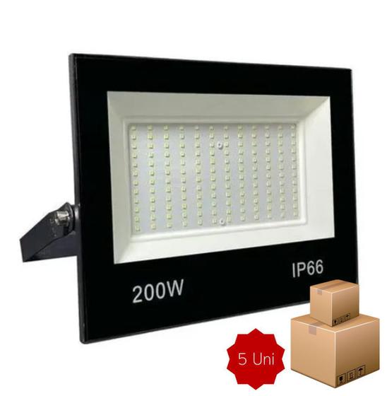 Kit 10 Refletor LED SMD Holofote 200w Branco Frio 6000K Resistente Prova D'água Projetor Slim ...