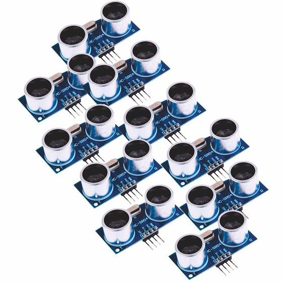 kit 10 Sensor Ultrassônico De Distância Hc-sr04 Para Arduino - Sensor ...