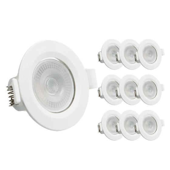 Kit 10 Spot Luminária Led 3w Embutir Redondo 6500K Branco Frio ...