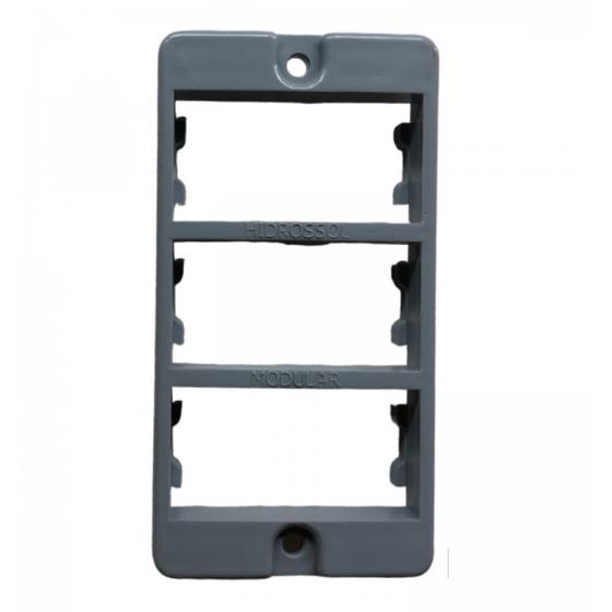 Kit 10 tampa condulete 4x2 pvc cinza 3modulo hidrossol - Espelho ...