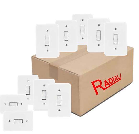 Kit 10 Tecla Simples 10A/250V 4x2 Radial Linha Pollar Selo do Inmetro ...