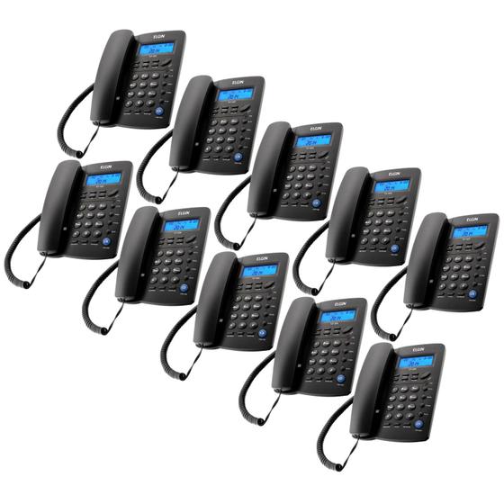 Kit 10 Telefone Com Fio Elgin De Mesa Viva Voz Ajuste De Volume ...