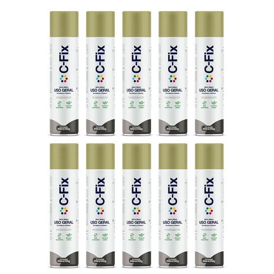 Kit 10 Tintas Spray Dourado Uso Geral Inte/xterno 400ml Cfix - C-fix ...