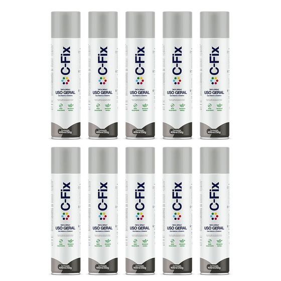 Kit 10 Tintas Spray Fundo Preparador Uso Geral 400ml C-fix - Tinta Spray para Parede / Madeira ...