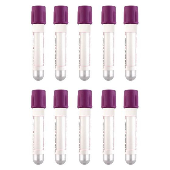 Kit 10 Tubo Coleta Sangue Vácuo Edta K3 4mL 13x75mm Roxo - Biocon ...