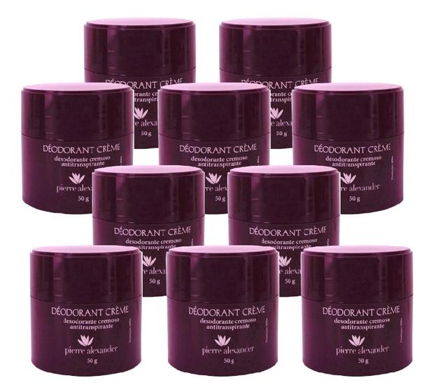 Kit 10 Unidades Desodorante Creme Pierre Alexander 50g - Desodorante ...