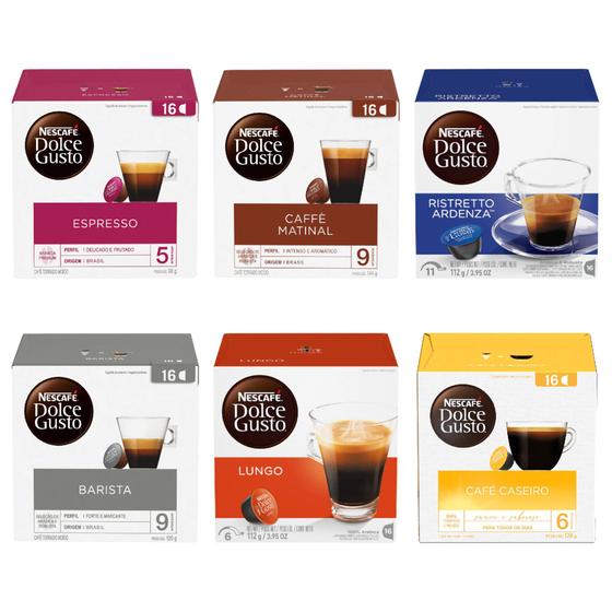 Kit 100 Cápsulas de Café Dolce Gusto 6 Sabores - Cápsula de Café - Magazine Luiza