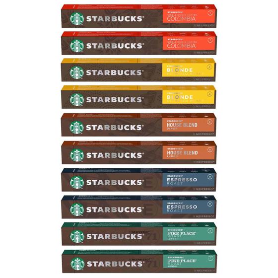 Kit 100 Cápsulas de Café Nespresso Starbucks 5 Sabores - Cápsula de ...