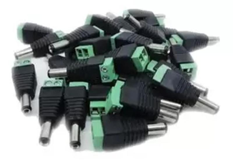 Kit 100 Conector Plug P4 Macho Com Borne Para Cftv - N/D - Plug Macho ...
