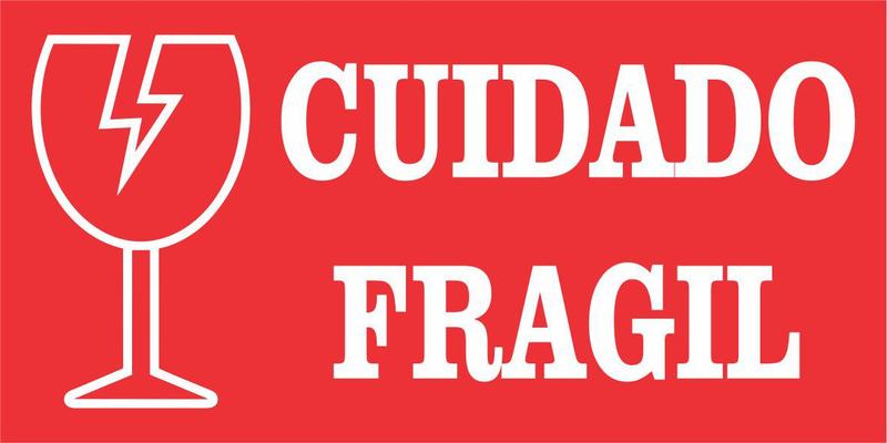 Kit 100 Etiqueta Cuidado Frágil 10x5cm - Inove Adesivos - Etiqueta para ...
