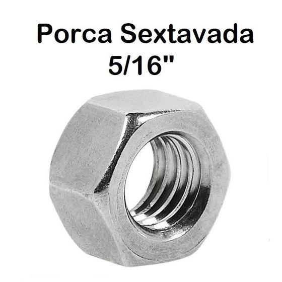 Kit 100 Peças Porca Sextavada 5/16" Zincada - NEW FIX - Porca ...