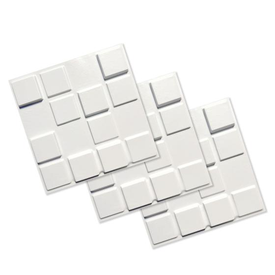 Kit 100 Placas 25x25cm 3D Decorativa Pixels Revestimento Plástico PVC ...