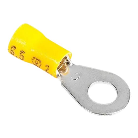 Kit 100 Terminais Anel Isolado Amarelo M5 2,70 - 6,60mm - Crimper ...