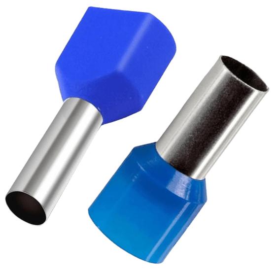 Kit 100 Terminais Pino Tubular Ilhos Duplos Isolado 16mm - Crimper ...
