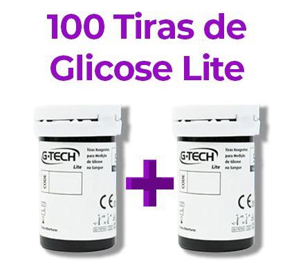 Kit 100 Tiras Reagentes G-Tech Free Lite . - Tiras para Medir Glicose ...