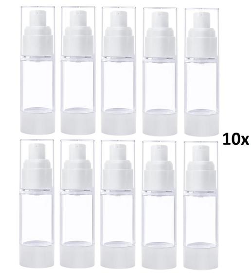 Kit 10x Frasco Airless C/ Valvula Pump Transparente Premium - World ...