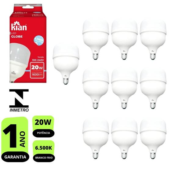 Kit 10x Lâmpadas Led Bulbo 20w Branca Fria 6.500k E27 Bivolt - KIAN - Lâmpada de LED - Magazine ...
