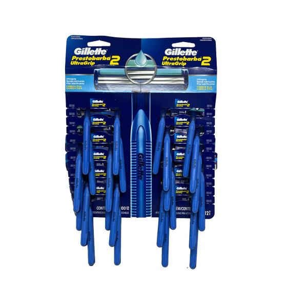 Kit 12 Cartelas Aparelho de Barbear 24 Unidades Prestobarba UltraGrip 2 ...