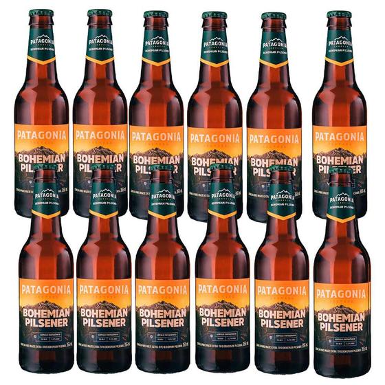 Kit 12 Cervejas Patagonia Bohemian Pilsener Long Neck 355ml Ambev