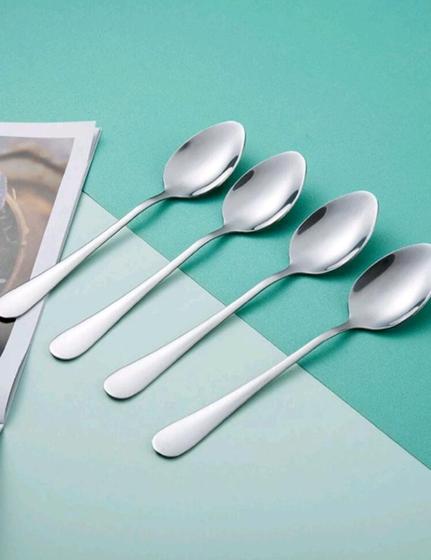 Kit 12 colheres de mesa inox conjunto moderno de talheres casa e ...