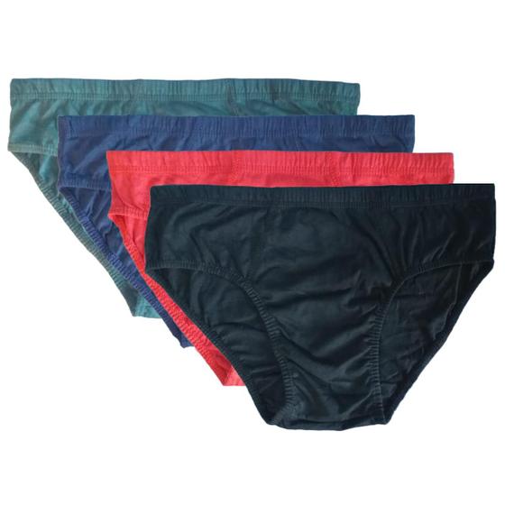 Kit 12 Cueca Slip Tradicional 100% Algodão Elástico Embutido Adulto Normal Cuecas Atacado ...