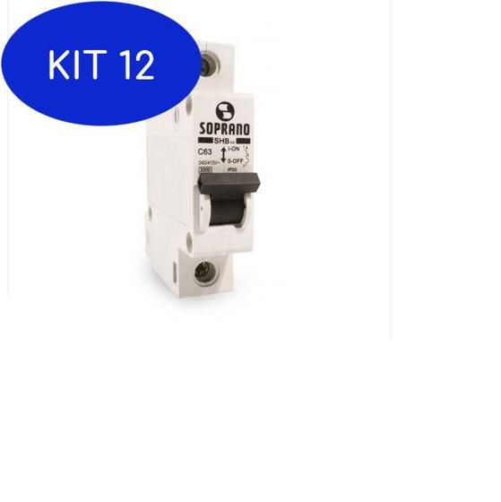 Kit 12 Disjuntor DIN Monopolar 20A - SHB1 C20A - Soprano - Disjuntor Din - Magazine Luiza