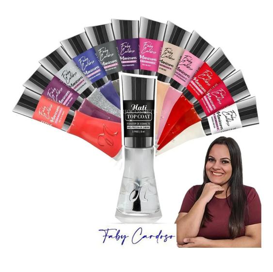 Kit 12 Esmalte Nati Faby Cardoso Nova Coleção + Top Coat - Esmalte ...