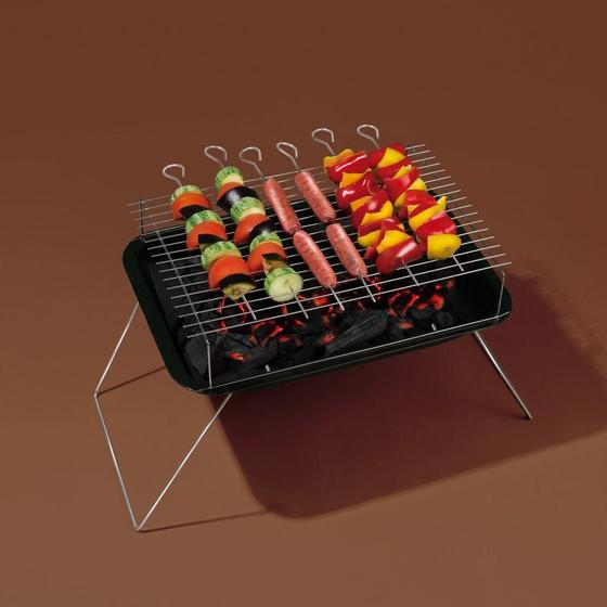 Kit 12 Espeto Churrasco Churrasqueira Simples Aço Inox MOR - Espeto ...