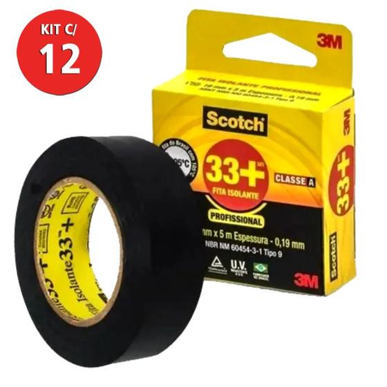 Kit 12 Fita Isolante 33+ 3M Scotch 19mm X 10 Metros - Fita Isolante Liquida - Magazine Luiza