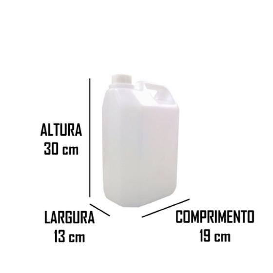 Kit 12 Galões de 5 Litros Plástico Branco Leitoso Virgem com Tampa com ...