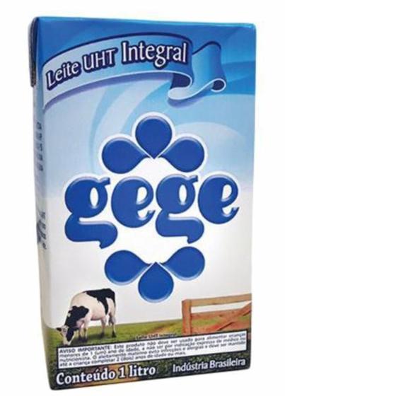 Kit 12 Leite Uht Gege Integral 1-Litro Tp - Laticínios Gege - Leite ...