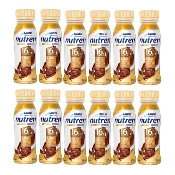 Kit 12 Nutren Senior Chocolate Suplemento Alimentar 200ml - Complemento ...